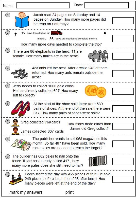Problem Solving Using Subtraction Studyladder Interactive Learning Games