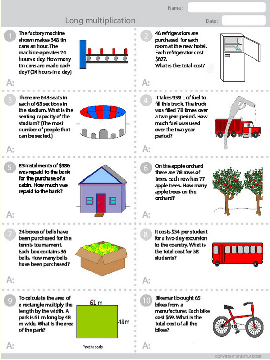Multiplying By 2 Digit Numbers problem Solving Studyladder 