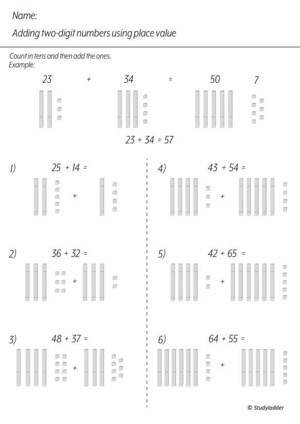 Adding two-digit numbers using place value - Studyladder Interactive Learning Games