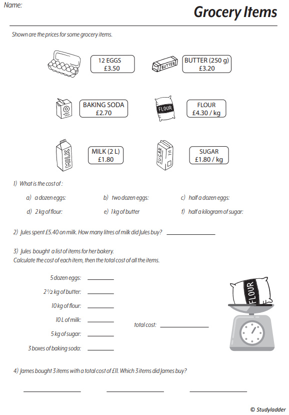 Grocery items - Studyladder Interactive Learning Games
