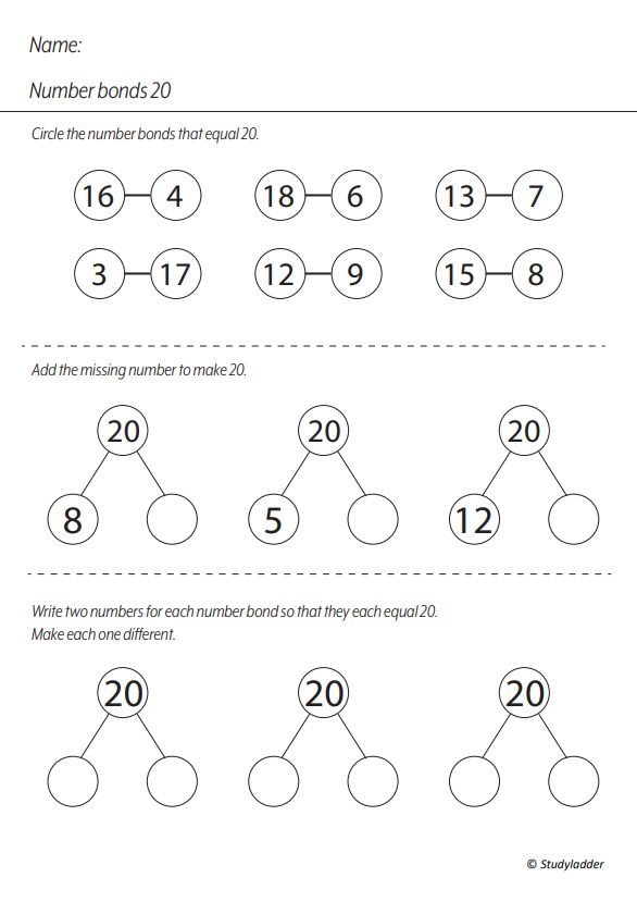 Number bonds 20 - Studyladder Interactive Learning Games