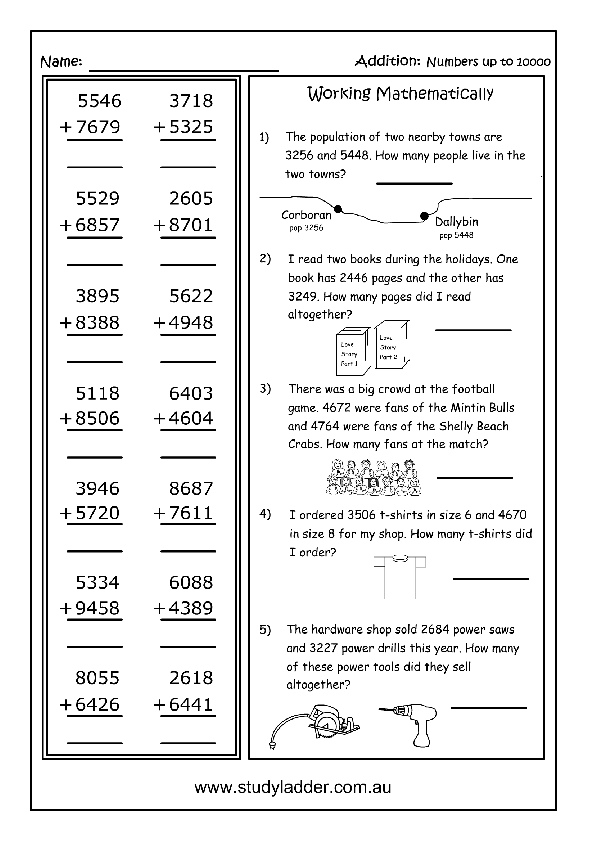 Adding Large Numbers problem Solving Studyladder Interactive