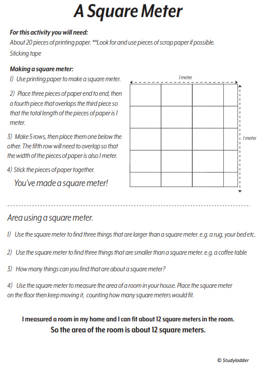 Measuring using a square meter - Studyladder Interactive Learning Games