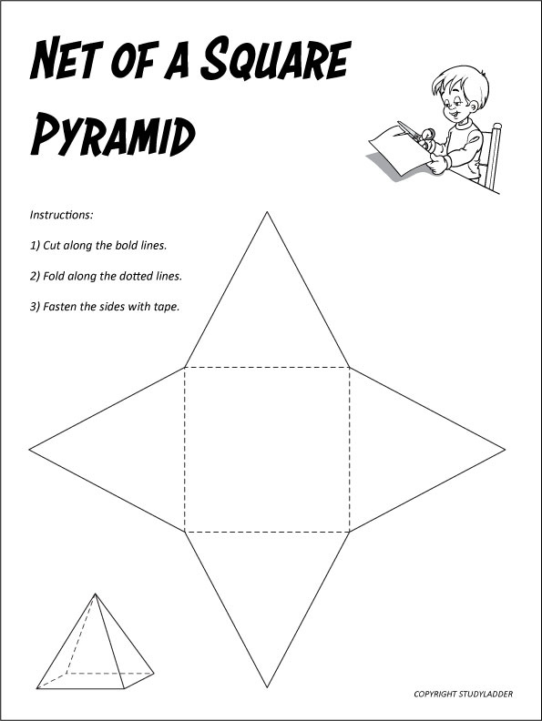 Net Of A Square Pyramid Studyladder Interactive Learning Games